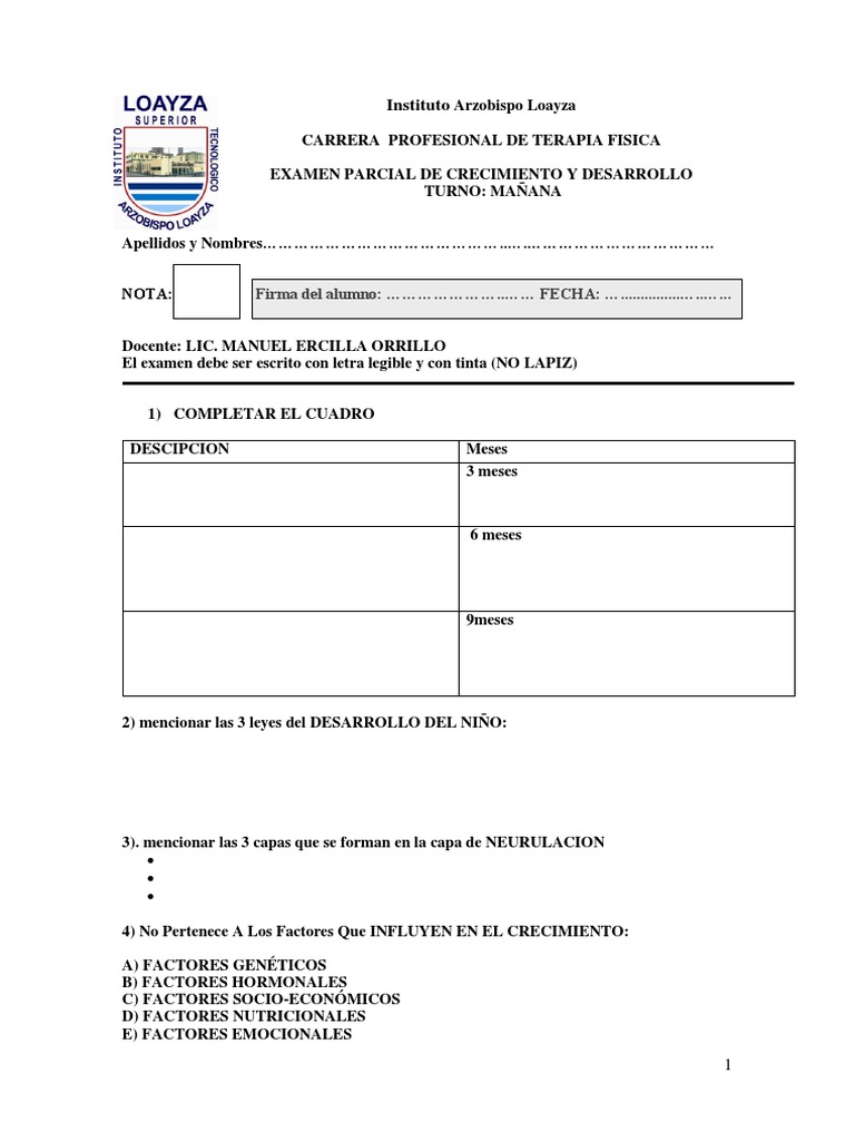 Formato Examen Parcial | PDF