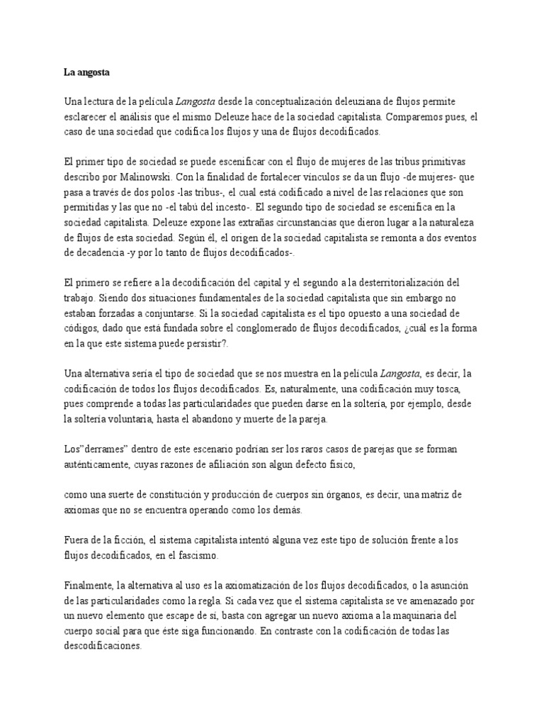La Angosta | PDF | Capitalismo