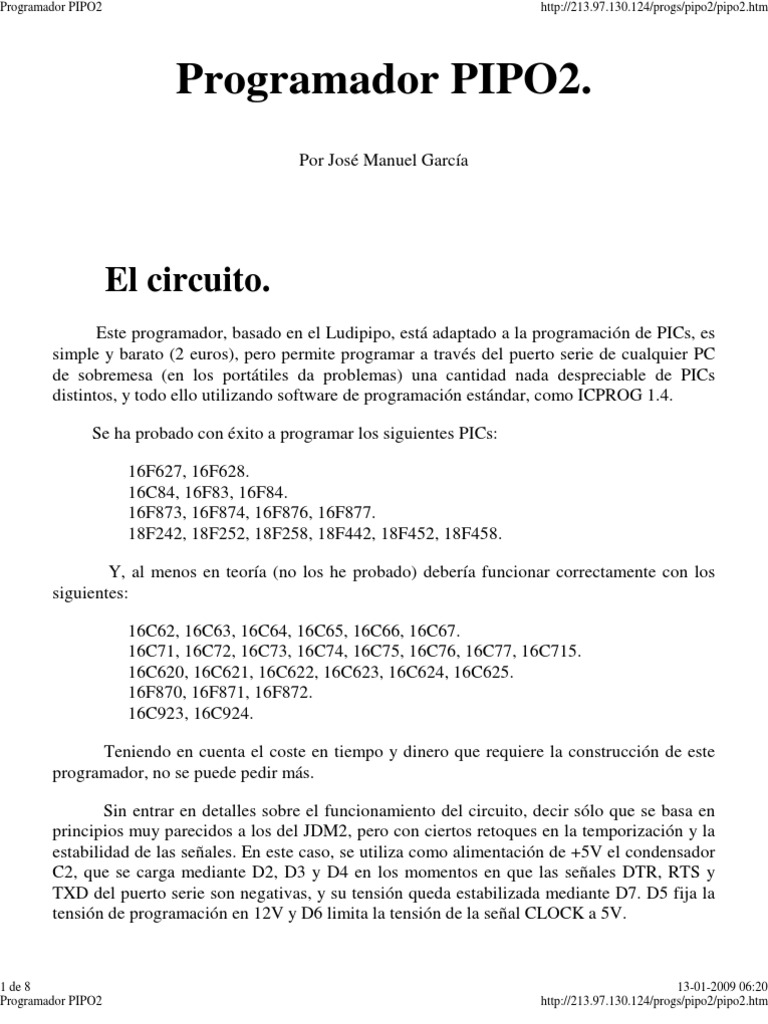 Programador PIPO2 | PDF | Archivo de computadora | Software
