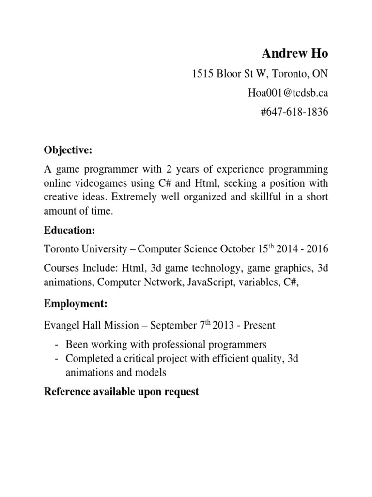 Andrews Resume | PDF