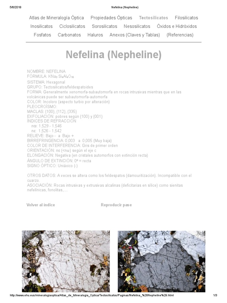 Nefelina (Nepheline) | PDF | Componentes de joyería | Clasificación de ...