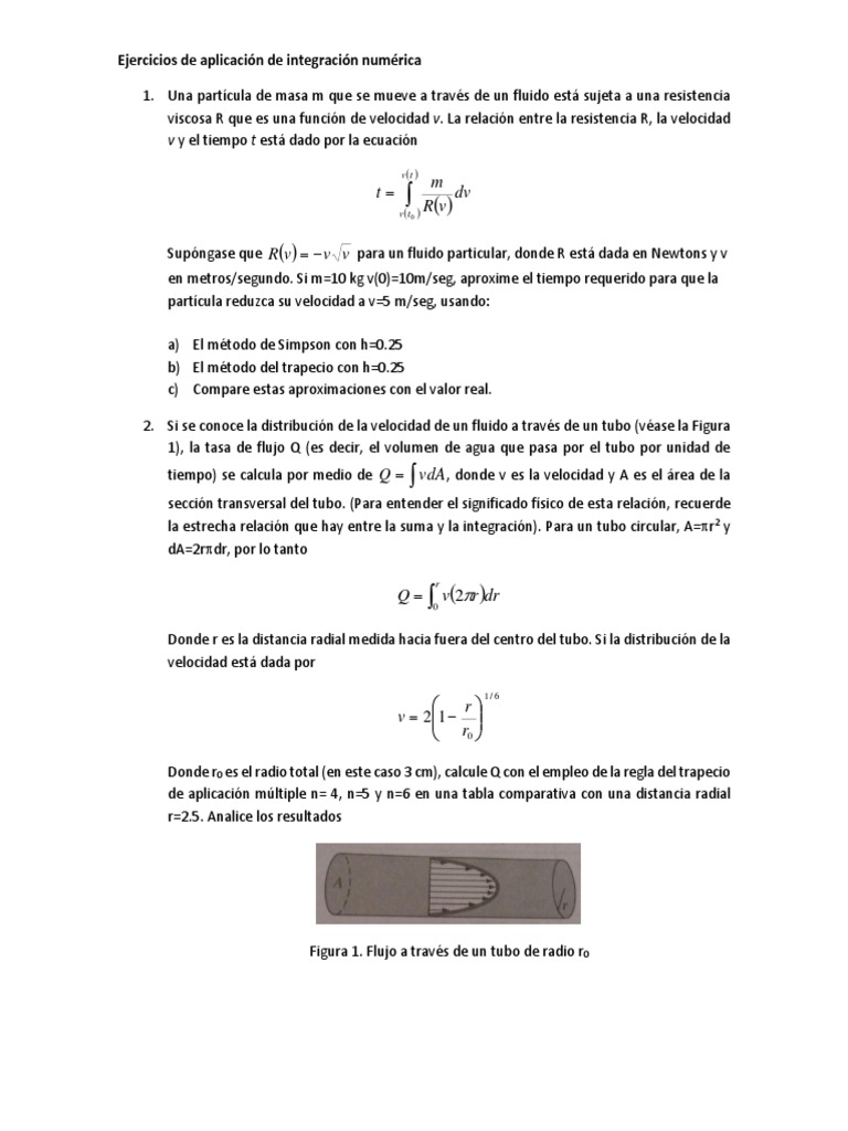 Ejercicio de Aplicacic3b3n de Integracic3b3n Numc3a9rica | PDF ...