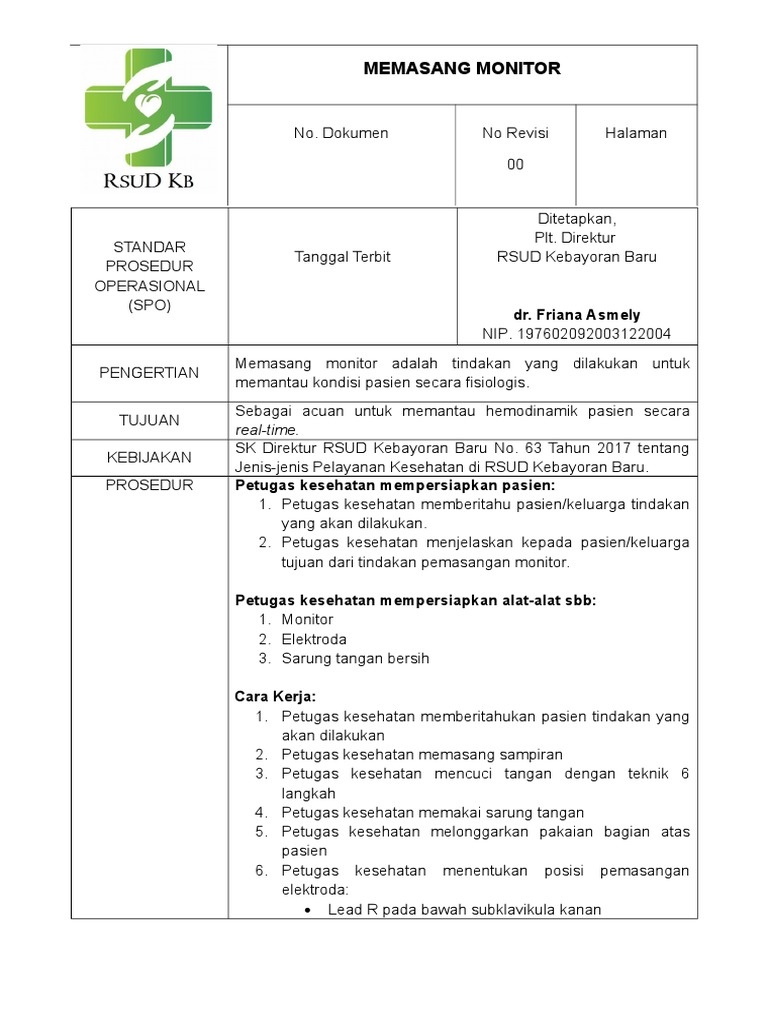 Pemasangan Monitor 3 Lead Pasien | PDF