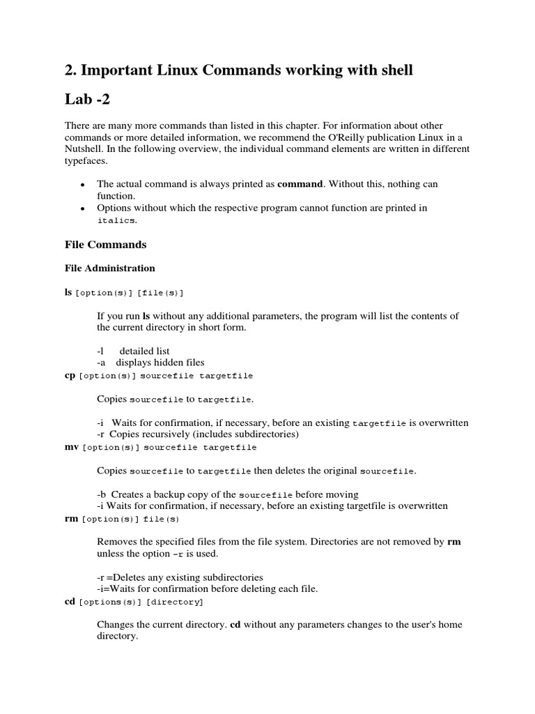 Important Linux Commands Working With Shell Lab - 2 | PDF | Domain Name ...