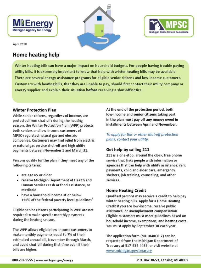 Home Heating Help: Winter Protection Plan | PDF | Earned Income Tax ...