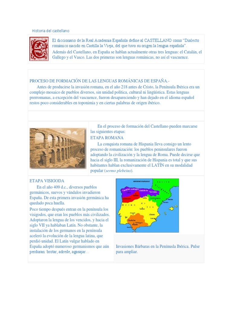 Historia Del Castellano | PDF | Lengua española | latín