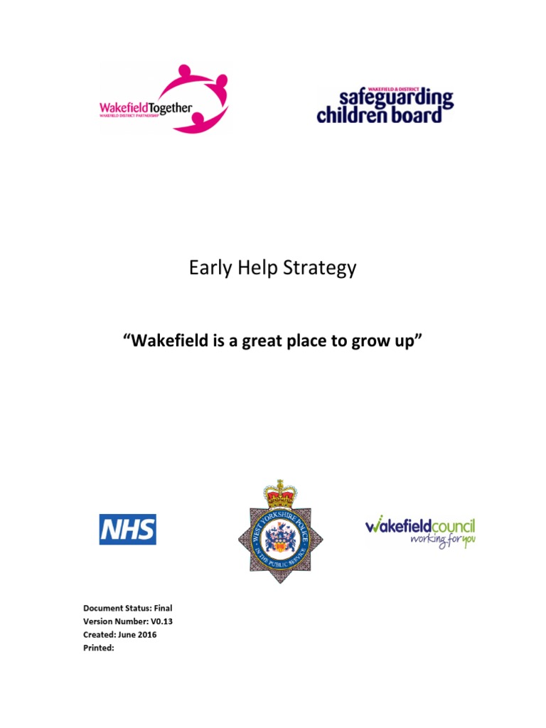Wakefield Safeguarding Children Board Early Help Strategy | PDF | Child ...