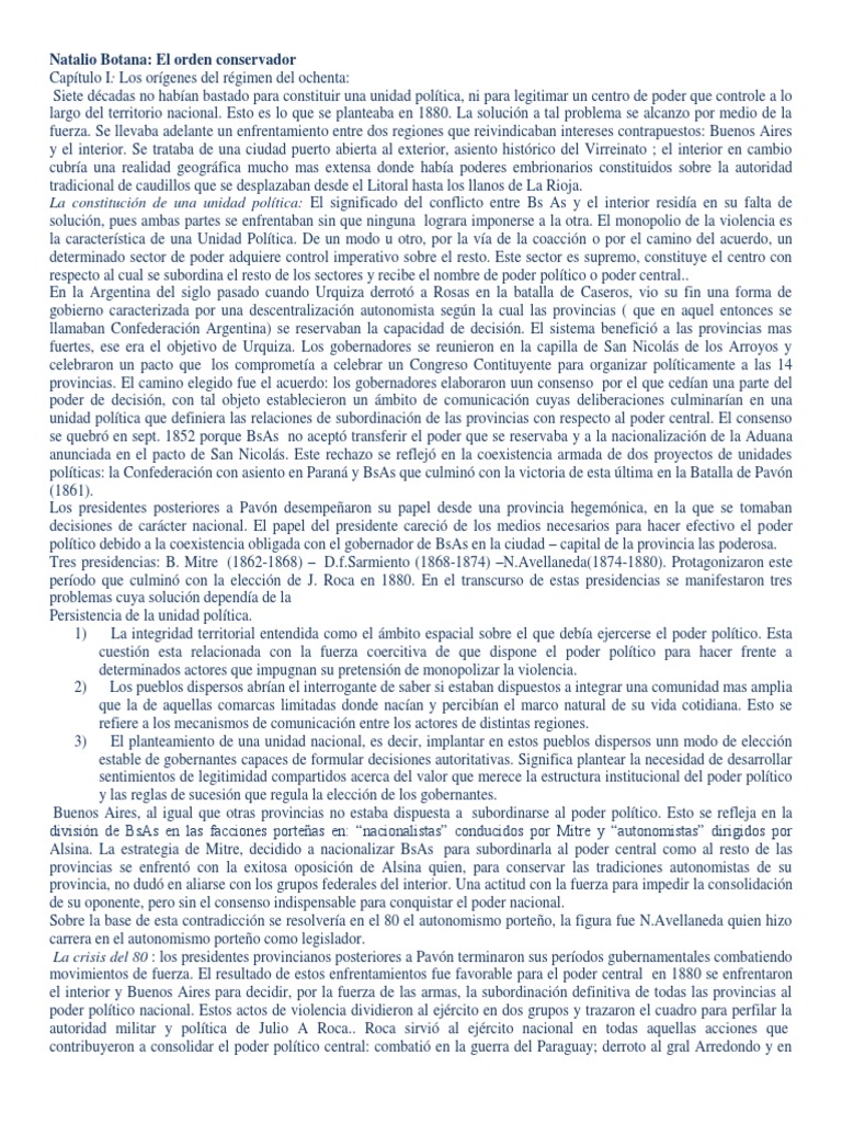 Natalio Botana Resumen | PDF | República | Gobierno