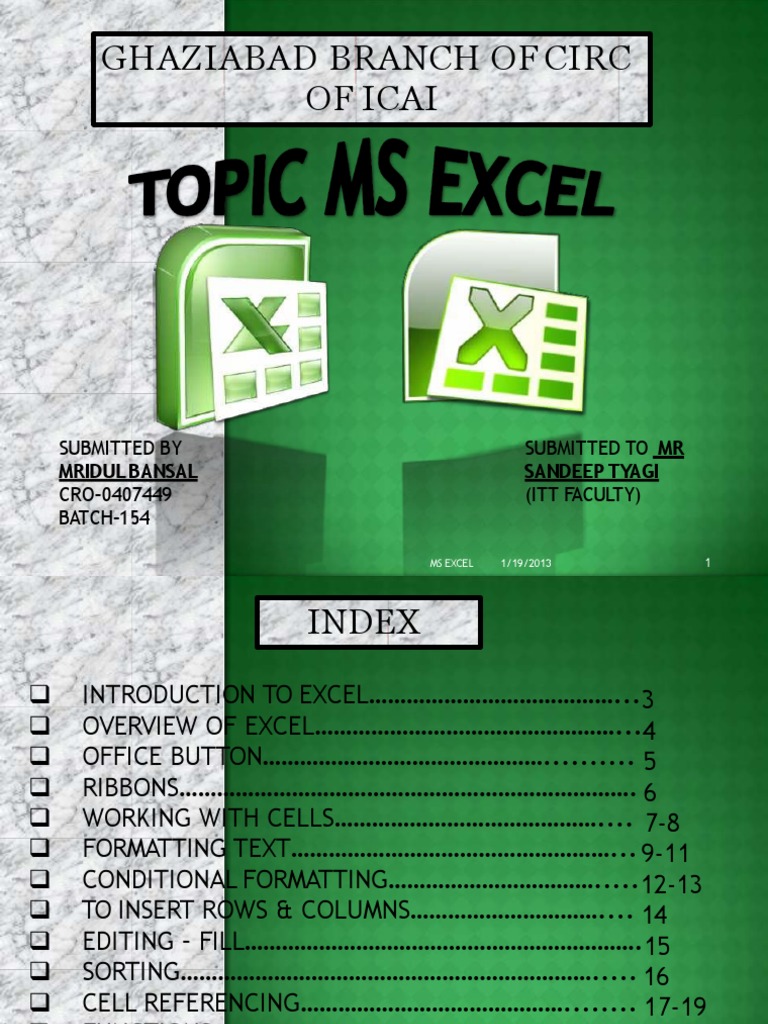 Ghaziabad Branch of Circ of Icai: Submitted To MR (Itt Faculty ...