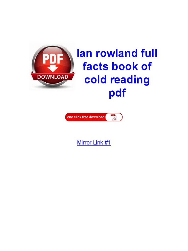 Ian Rowland Full Facts Book of Cold Reading PDF | PDF | Windows 8 | Microsoft Windows