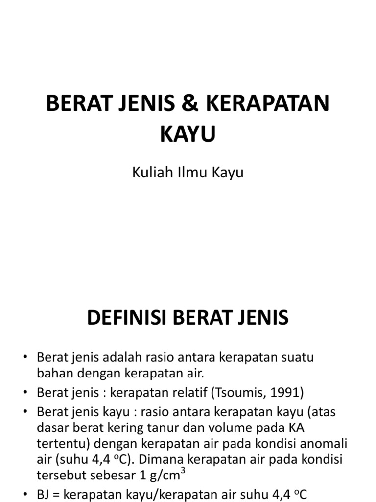 Berat Jenis Kayu | PDF