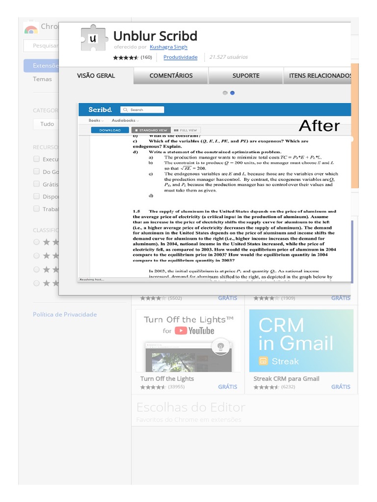 Unblur Scribd - Chrome Web Store | PDF | Computadores