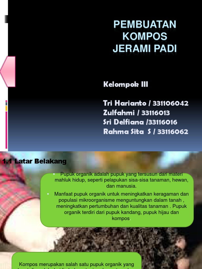 Pembuatan Kompos Dari Jerami Padi | PDF