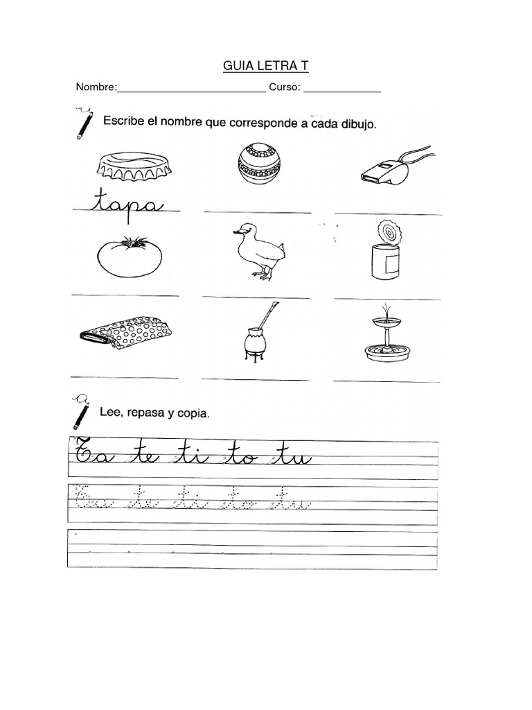 Guia Letra T 1 | PDF