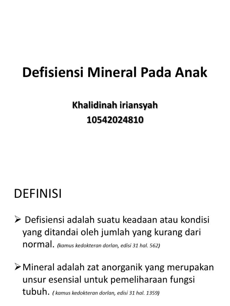 Defisiensi Mineral Pada Anak | PDF