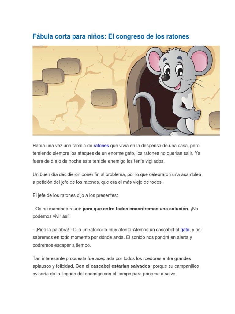 Fábula Corta para Niños | PDF | Ocio