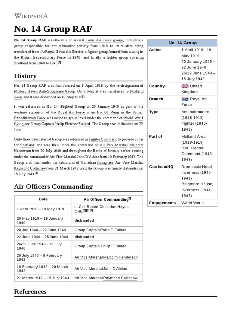 No. 14 Group RAF | PDF | Military Air Services | Air Forces
