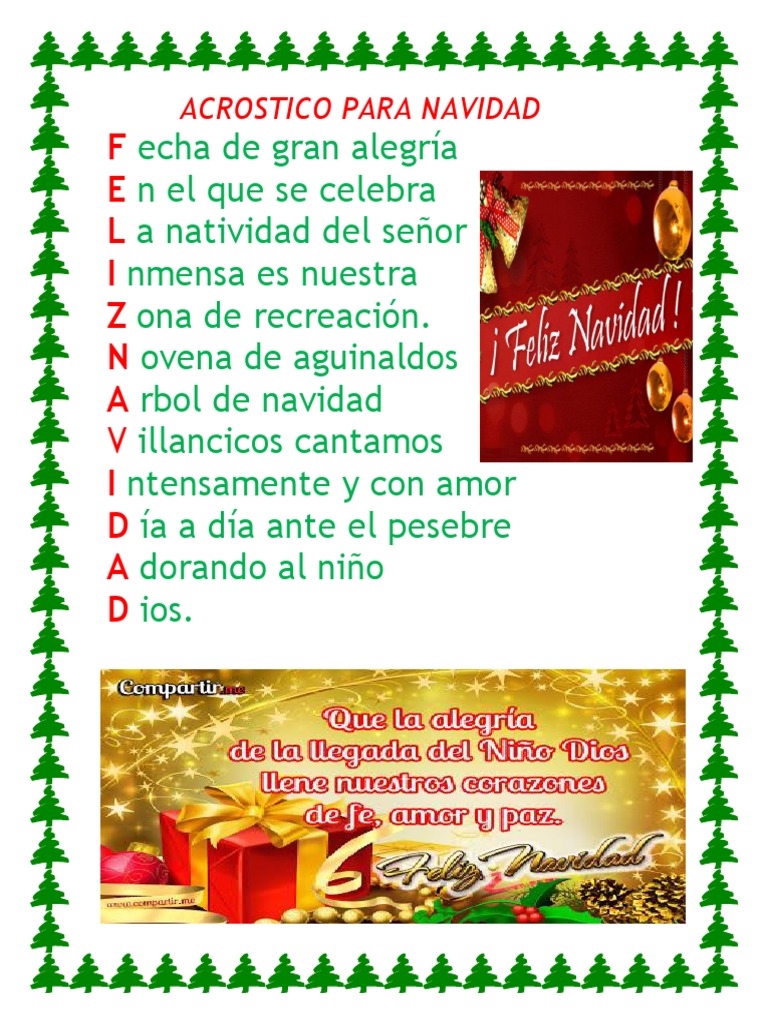Acrostico Para Navidad | Navidad | Pascua de Resurrección