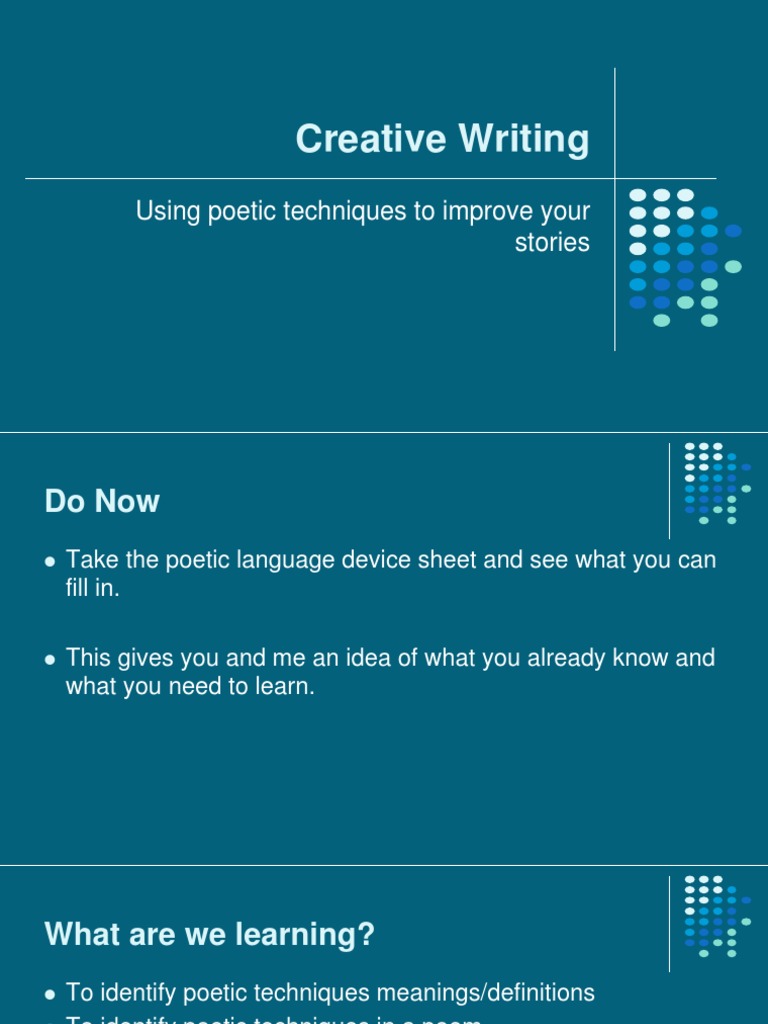 Creative Writing Year 9 | Download Free PDF | Poetry | Human Communication