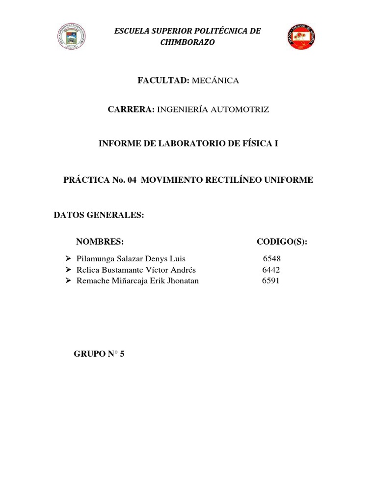 Triángulo del MRU en Laboratorio | PDF | Movimiento (física) | Física