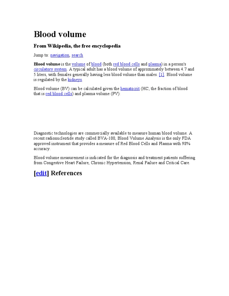 Understanding Blood Volume Measurement | PDF | Science & Mathematics