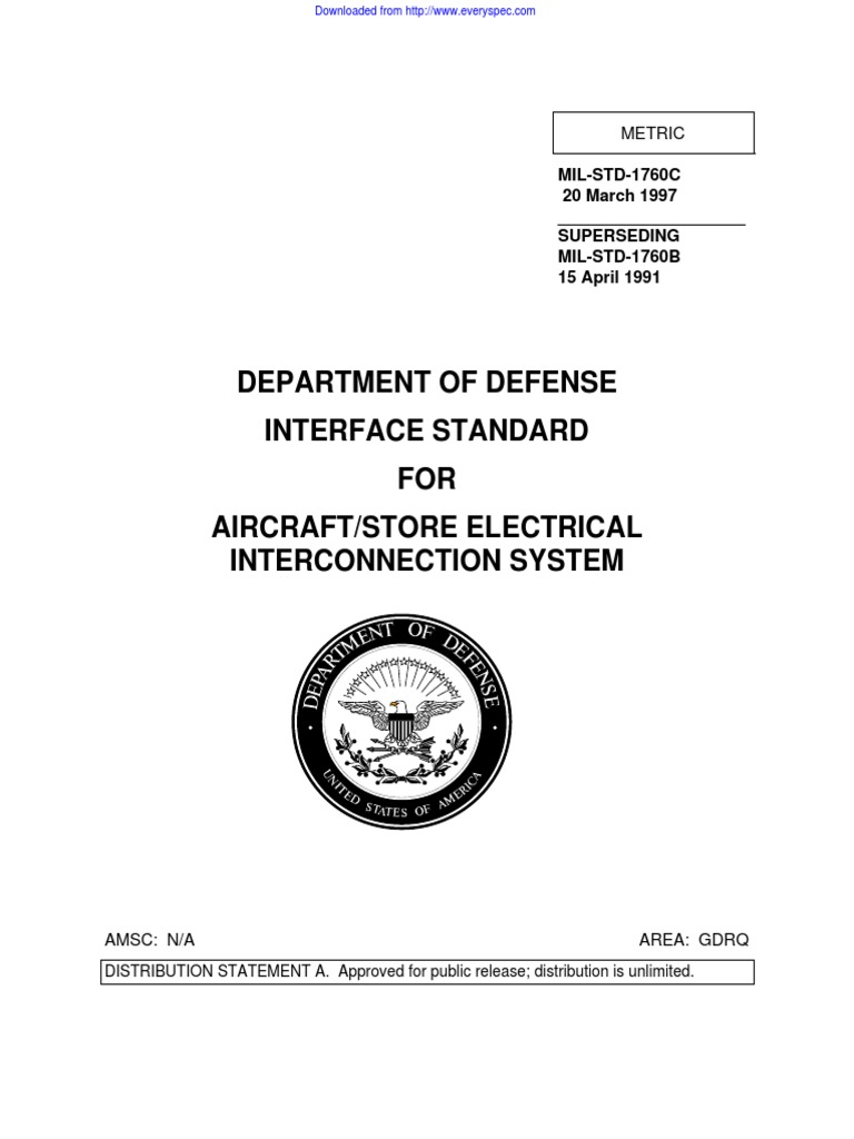MIL-STD-1760C Aircraft/Store Interface Standard | PDF | Electrical ...