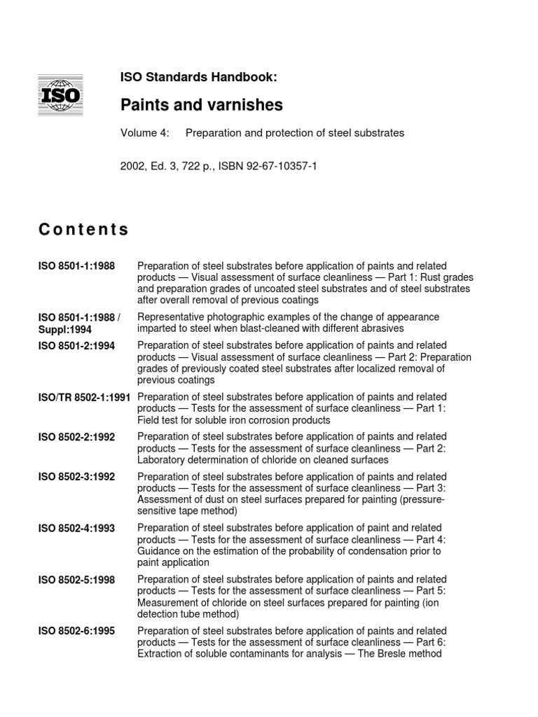 Paints and Varnishes: ISO Standards Handbook | Download Free PDF ...