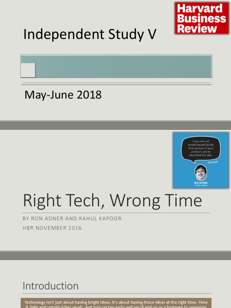 Right Technolgy, Wrong Time | PDF | Tablet Computer | Apple Inc.