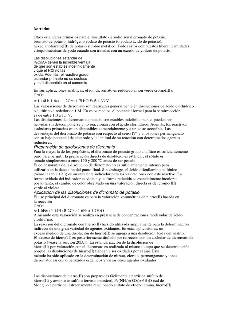 Borra Dor | PDF | Redox | Valoración