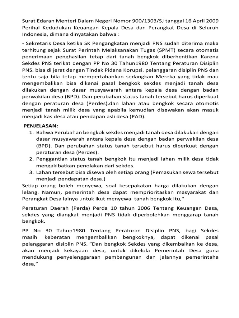 Surat Edaran Menteri Dalam Negeri Nomor 900 | PDF
