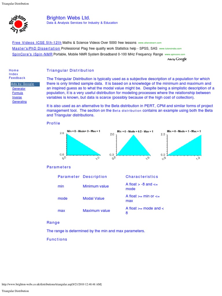 Triangular Distribution | PDF | Mode (Statistics) | Probability ... Triangular Distribution | PDF | Mode (Statistics) | Probability ...