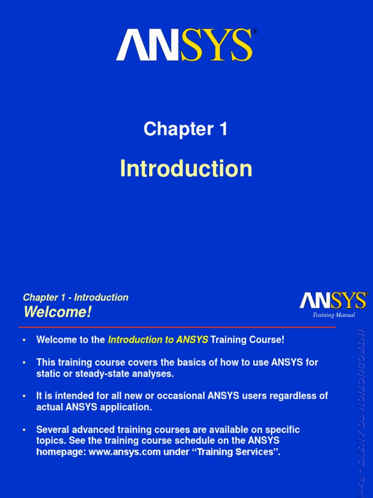 Introduction to ANSYS Training Manual | PDF | Finite Element Method ...