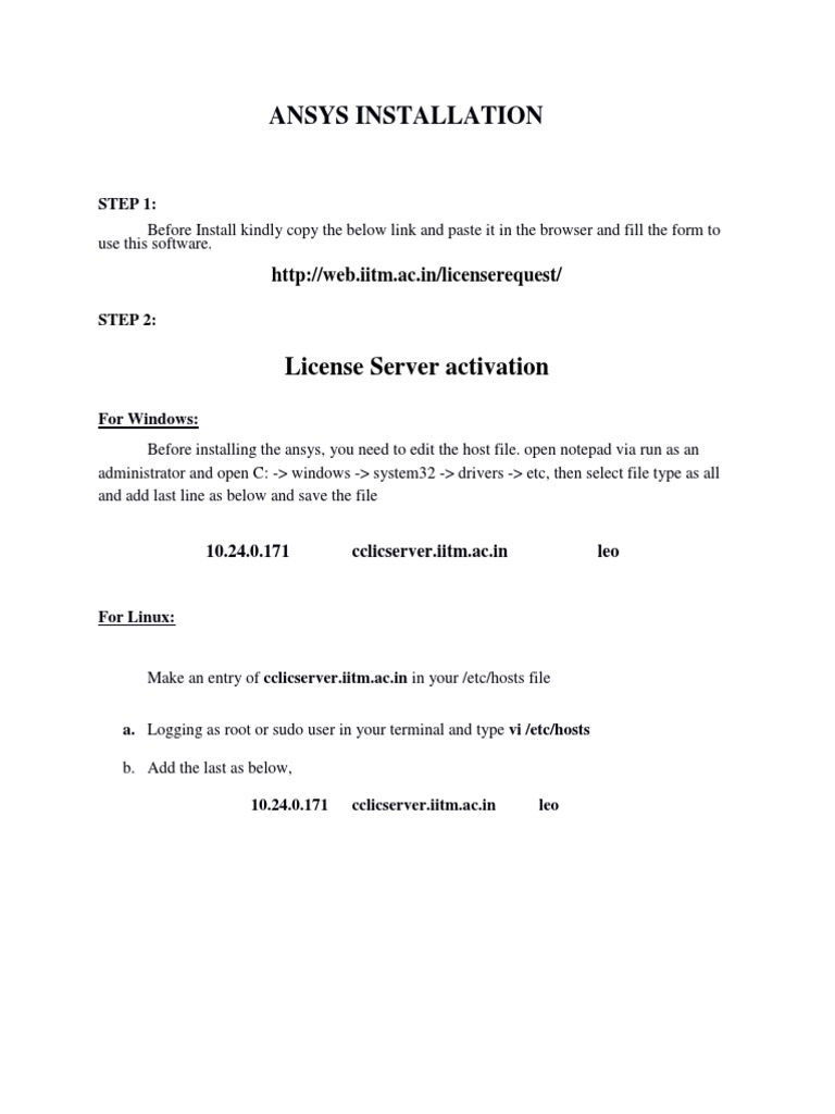 ANSYS Linux Installation Guide | PDF | Linux | Computer File