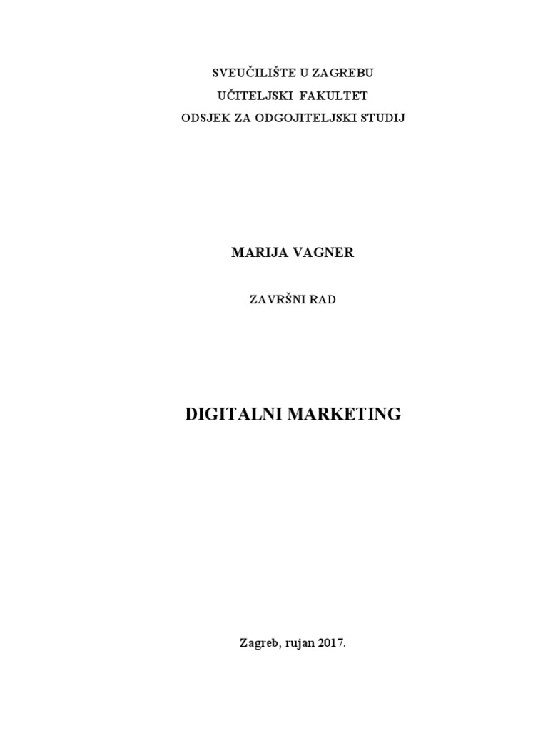 Vagner Marija Ufzg 2017 Zavrs Sveuc | PDF