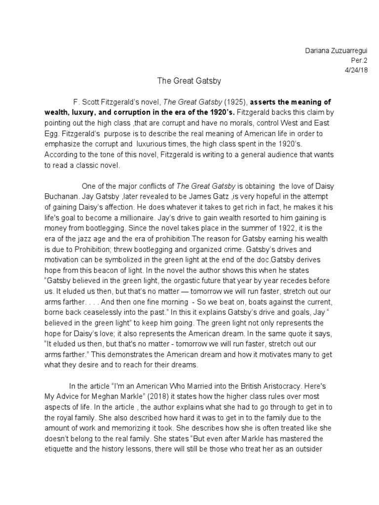 The Great Gatsby | PDF | The Great Gatsby