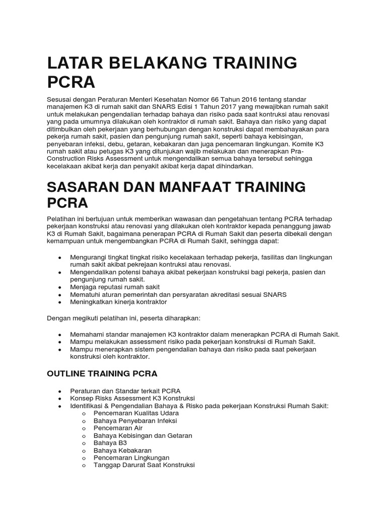 Latar Belakang Pcra | PDF