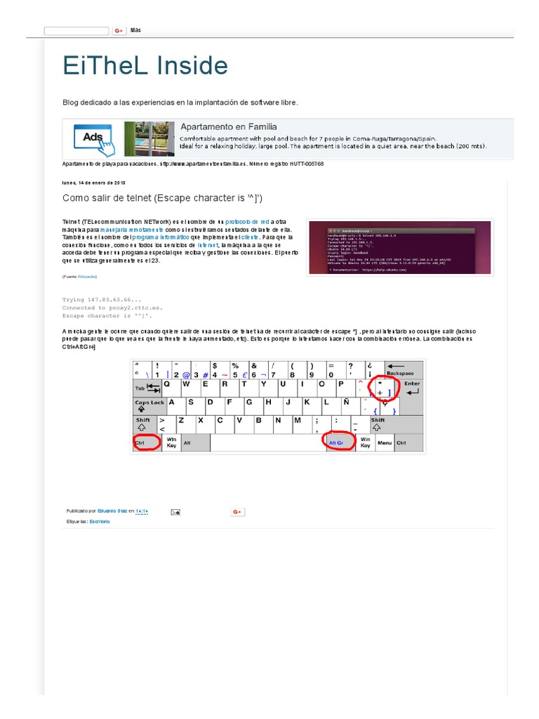 EiTheL Inside - Como Salir de Telnet (Escape Character Is ' ) ') | PDF | Ubuntu (sistema ...