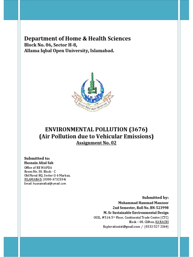 Solution-3676 Environmental Pollution Assignment 2 | PDF | Air ...