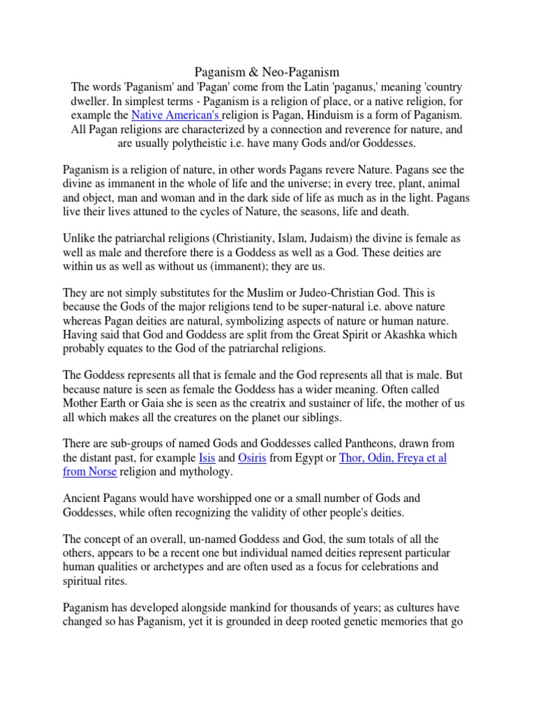 Paganism & Neo-Paganism Explained | PDF | Modern Paganism | Deities