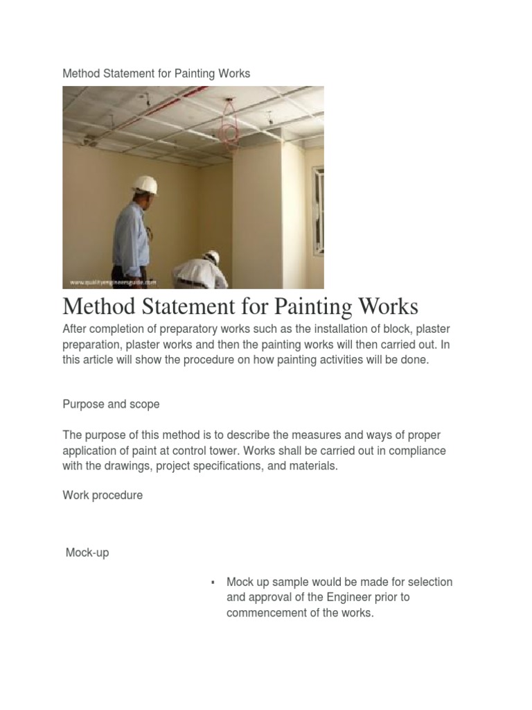 Painting Works Method Statement Guide | PDF | Paint | Materials