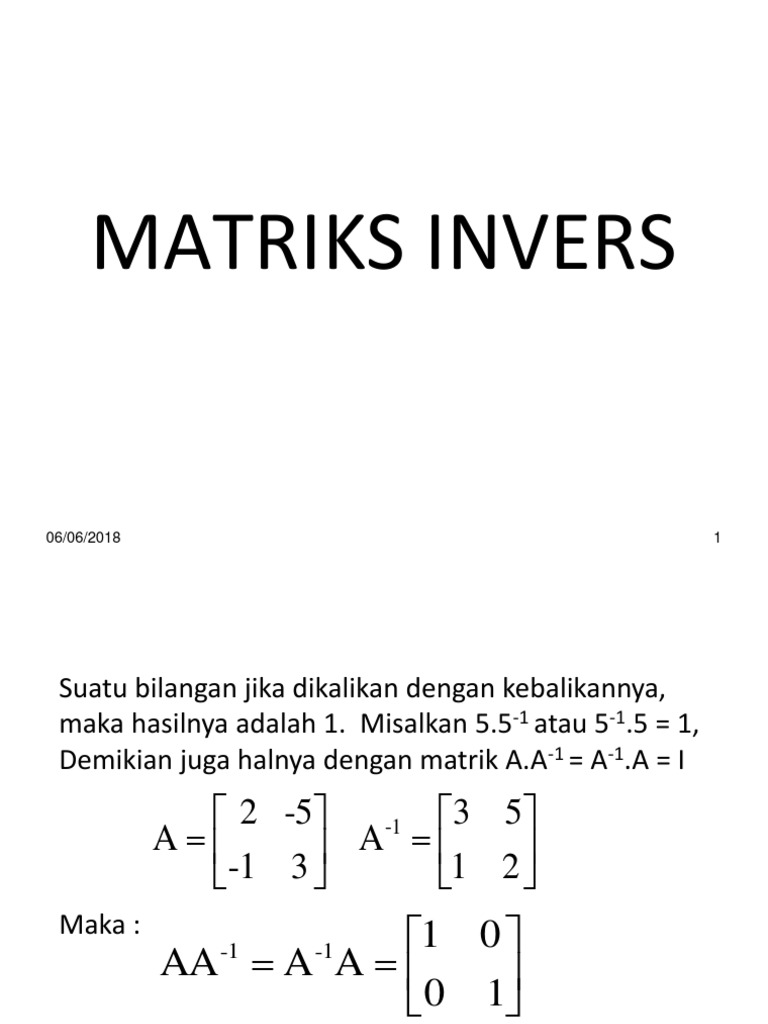 Sifat dan Metode Matriks Invers | PDF