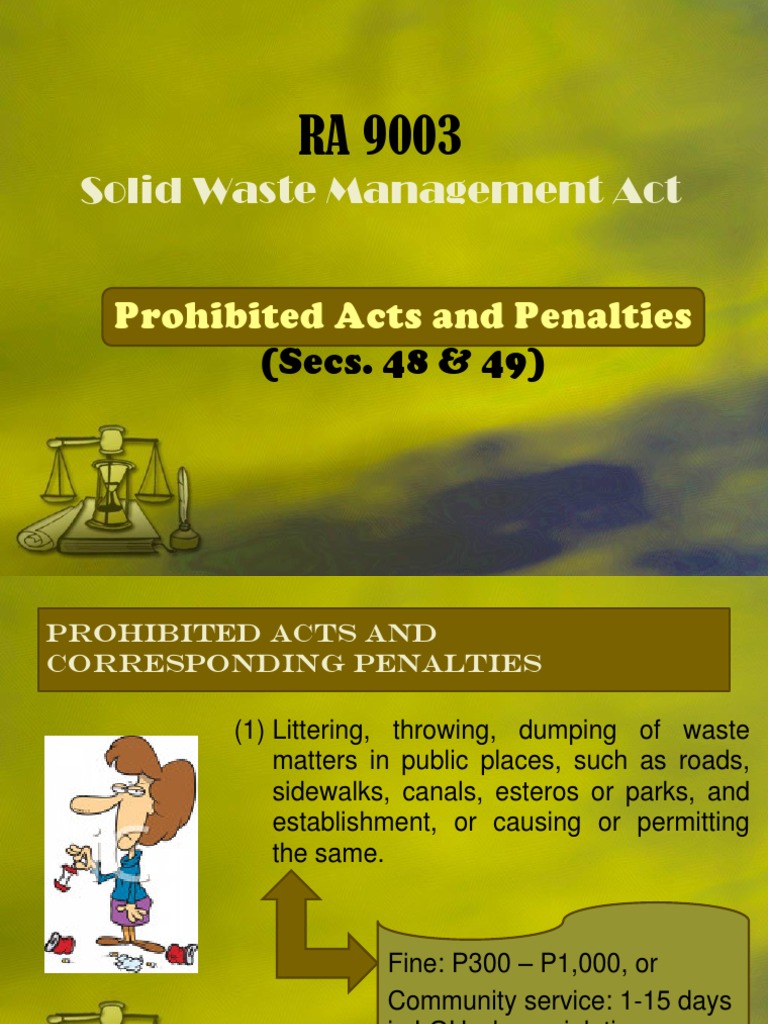 Prohibited Acts and Penalties | PDF | Fine (Penalty) | Landfill