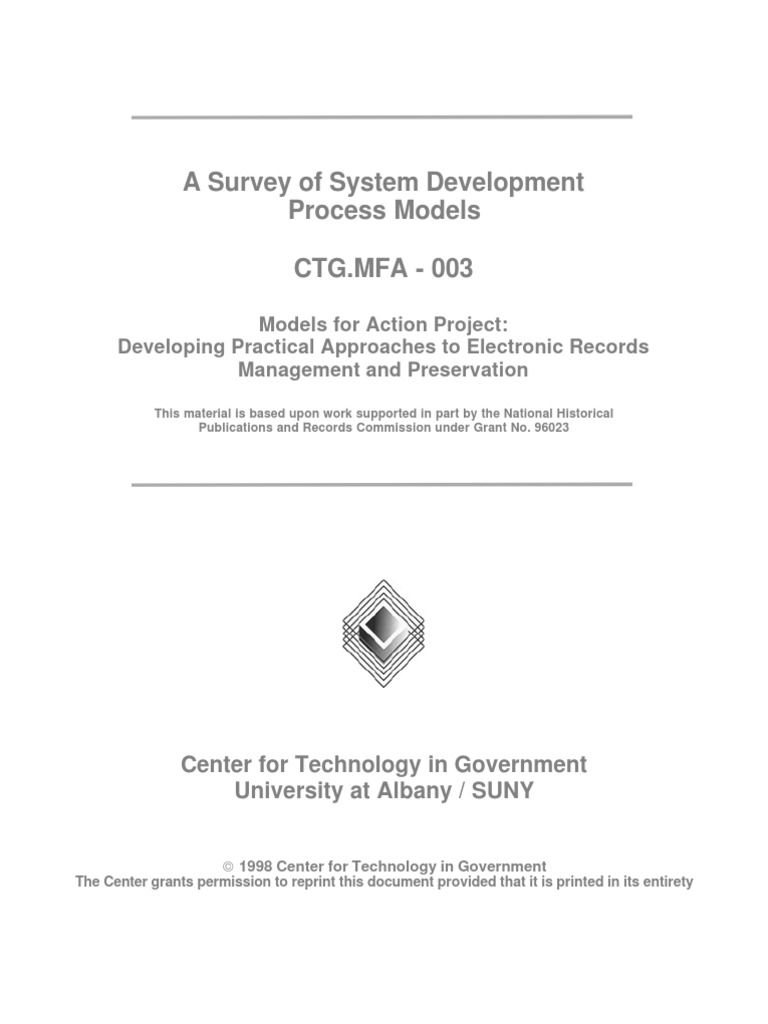 A Survey Of System Development Process Models CTG MFA 003 PDF