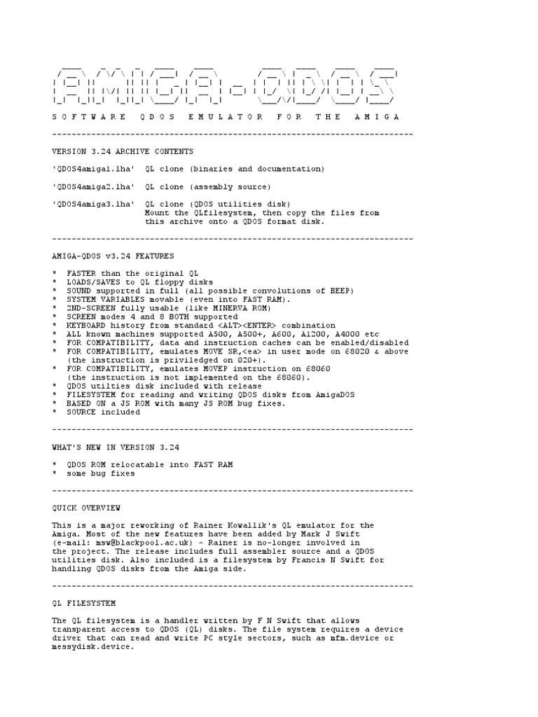 Amiga Qdos | PDF | Emulator | Booting