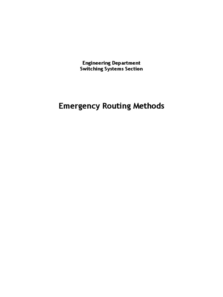 Emergency Routing Report | PDF | Telephone Numbering Plan | Routing
