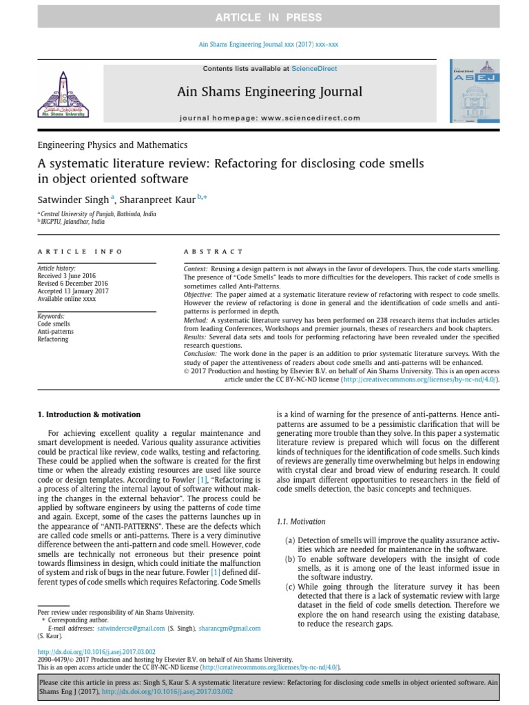 Survey Code Smell Pdf Method Computer Programming Inheritance
