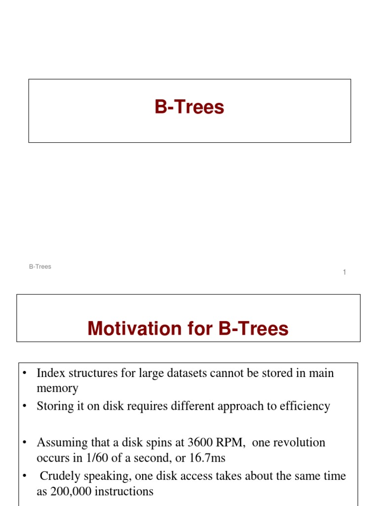 B-Trees Slides | PDF | Information Retrieval | Algorithms And Data Structures