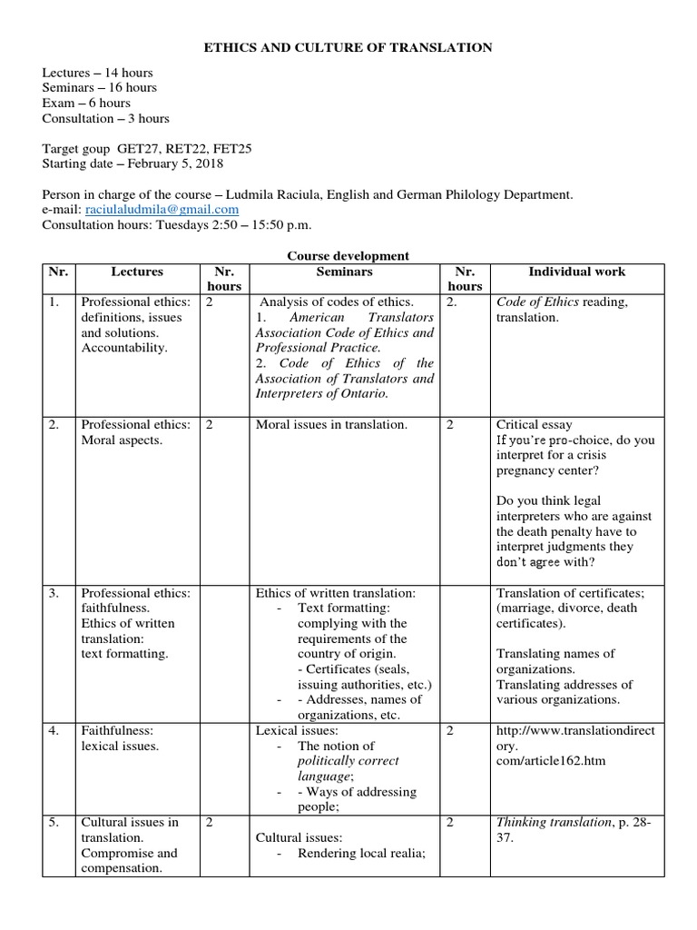 Ethics and Culture of Translation | PDF | Translations | Language ...