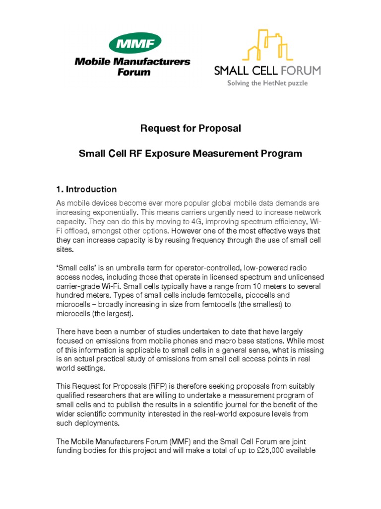 Small Cell RF Exposure Measurement RFP | PDF | Telecommunications ...
