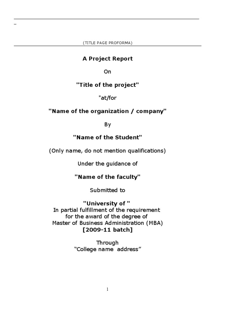 A Project Report: (Title Page Proforma) | PDF | Data Analysis | Survey ...